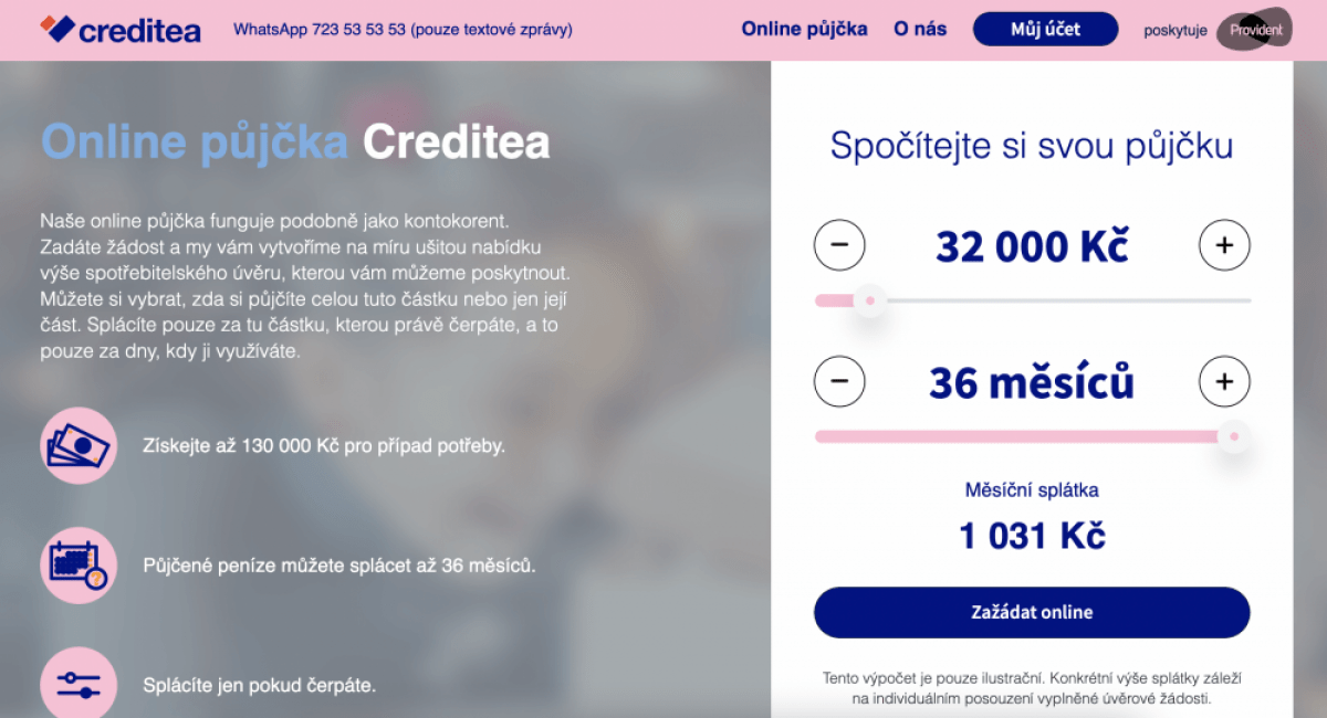 Půjčka Creditea od 3 000 do 130 000 Kč - recenze a zkušenosti | Finaton.com